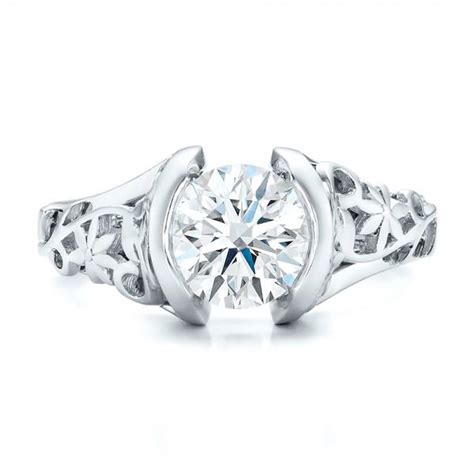 Custom Filigree And Diamond Engagement Ring 100706 Seattle Bellevue