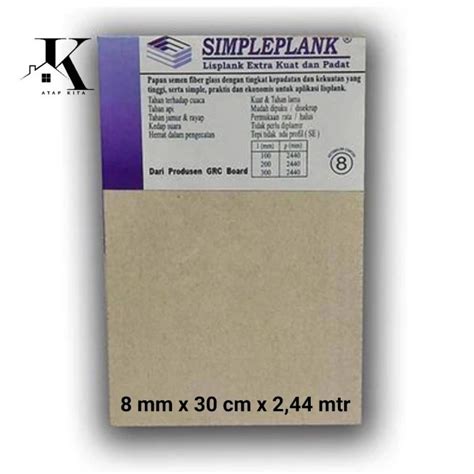 Jual Simple Plank Grc Polos 30 Cm Lisplank Polos Lisplank Grc