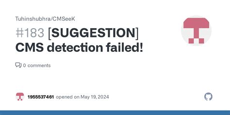 Suggestion Cms Detection Failed · Issue 183 · Tuhinshubhracmseek