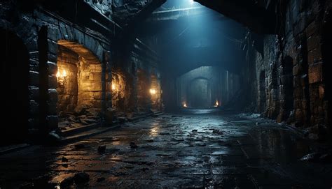 Premium Photo Spooky Old Ruin Dark Corridor Broken Window Abandoned