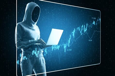 Premium Photo Unrecognizable Hacker Using Laptop With Abstract Forex