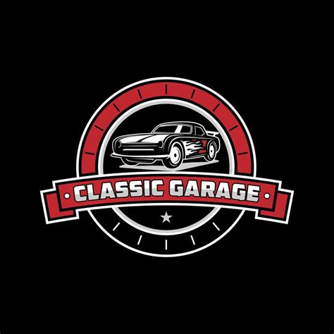 Classic Garage Repair Logo Vector Automotive Modification Template