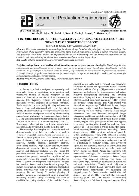 Pdf Fixtures Design For Thin Walled Cylindrical Workpieces On The
