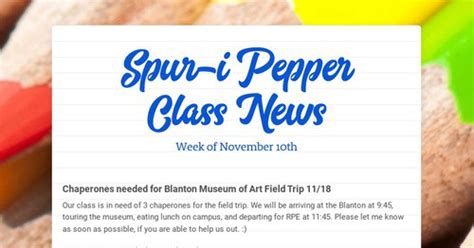 Spur I Pepper Class News Smore Newsletters