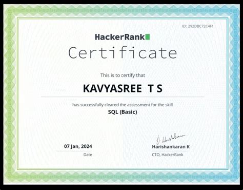 kavyasree t s on linkedin hackerrank hackerrankcertified