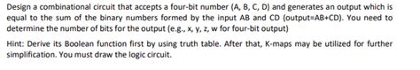Solved Design A Combinational Circuit That Accepts A Chegg