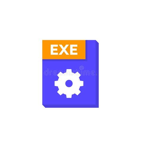 Exe Icon Executable File Format Vector Stock Vector Illustration Of