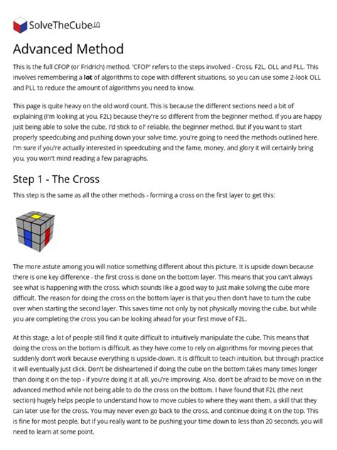 advanced method solvethecube pdf pdf areas of computer science