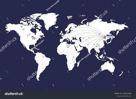 World Map Export Pointer Outsourcing Stock Vector Royalty Free