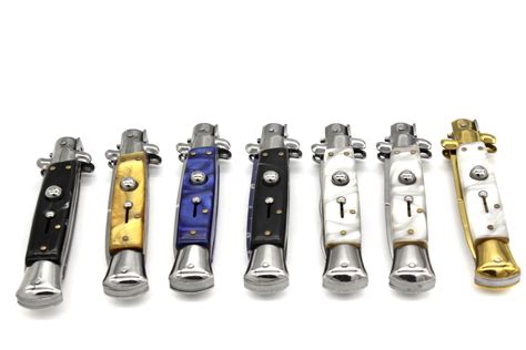 Italy Classic Stiletto Switchblade Otf Knife 9′ ′ Metallic Lustre