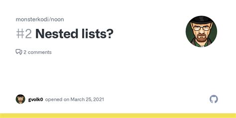 Nested Lists Issue Monsterkodi Noon GitHub