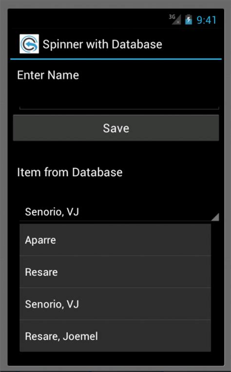 Populate Spinner From Sqlite Database Using Eclipse SourceCodester
