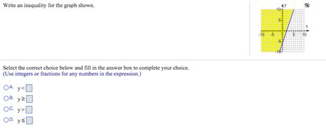 Solved Write An Inequality For The Graph Shown 10 5 10