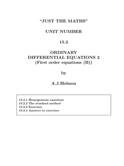 Differential Equa Pdf