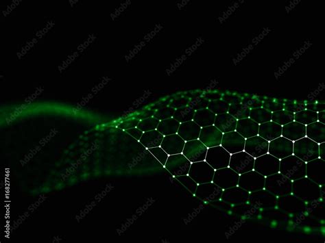 Abstract D Rendering Futuristic Dots And Lines Computer Geometric Digital Connection Structure