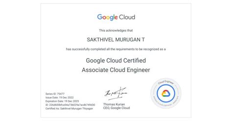 Sakthivel Murugan On Linkedin Associate Cloud Engineer • Sakthivel