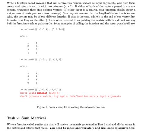 Solved Write A Function Called Makemat That Will Receive Two