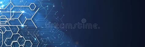 Abstract Technology Background With Circuit Board And Hexagons Ai