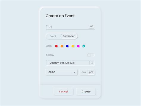 Event Creation UI Behance
