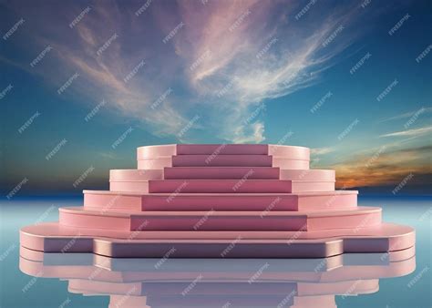 Premium Psd Crimson Backdrop Scarlet Dais Cerise Skyline Ruby