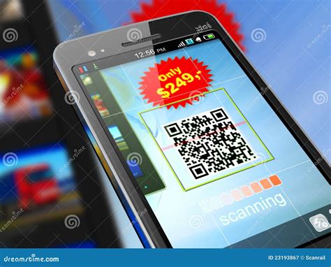 smartphone scanning qr code hand using mobile smart phone scan qr code