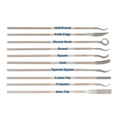 Gesswein® Single End Diamond Rifflers Set Of All 10 Gesswein