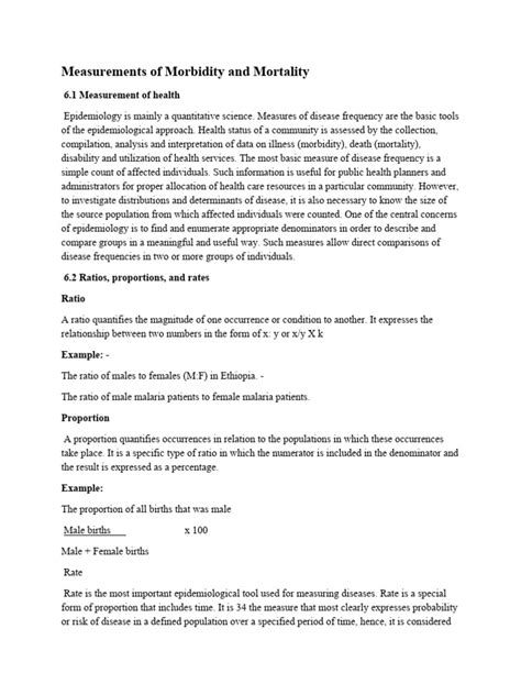 Unit 6ix Pdf Incidence Epidemiology Mortality Rate