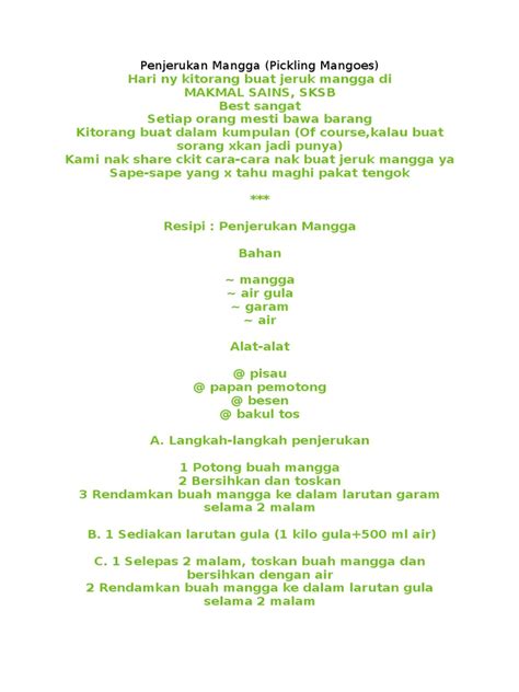 Penjerukan Mangga Pdf