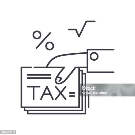 과세 아이콘 선형 격리 된 그림 얇은 줄 벡터 웹 디자인 기호 흰색 배경에 편집 가능한 스트로크와 개요 개념 기호 개념에 대한