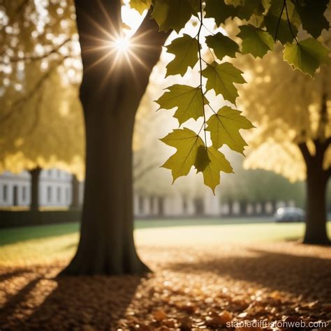 Sunlight Filtering Through Plane Tree S Leaves Stable Diffusion Online