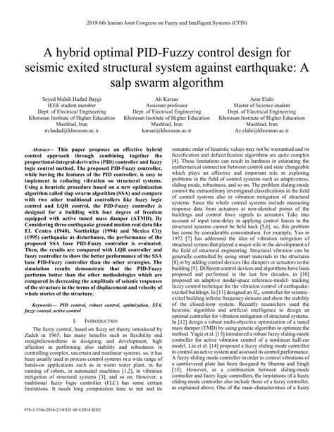 pdf a hybrid optimal pid fuzzy control design for seismic exited