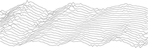 Abstract Wave Pattern With Layered Lines In Black And White For Modern Design Stock Illustration