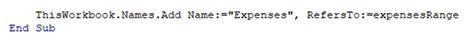 vba named range in excel definition examples how to create