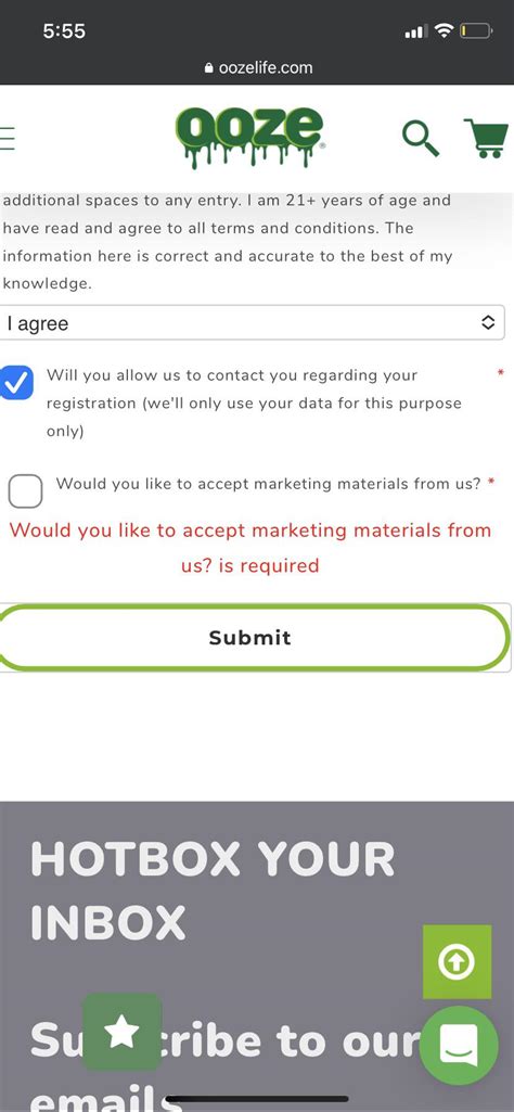 website makes marketing offers a checkbox but is required and has to be