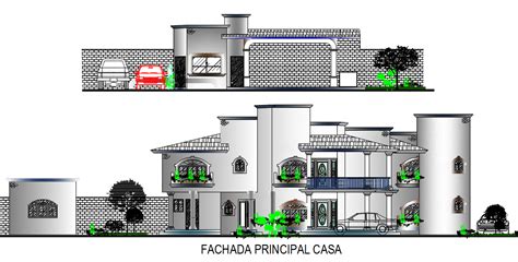Modern House Building Front Elevation Design Download Dwg File Cadbull