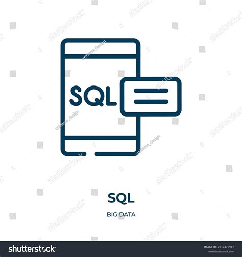 Sql Icon Linear Vector Illustration Big Stock Vector Royalty Free 2212475917 Shutterstock