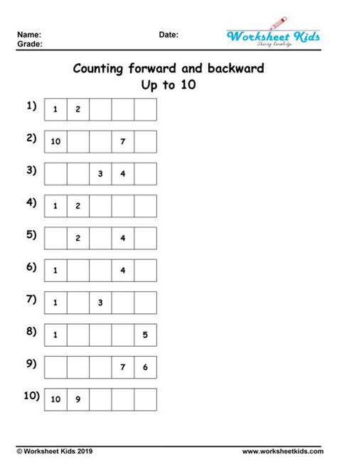 Counting Forwards And Backwards To 30
