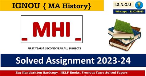 Ignou Free Mhi Solved Assignment 2023 24 Ma History My Exam Solution