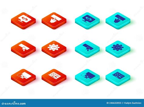 Set Monitor And Mobile UI UX Design Website Statistic Keyboard And Front End Development Icon