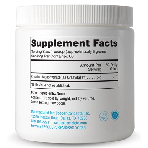 Creatine Monohydrate Supplement With Creavitalis® Cooper Complete