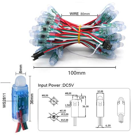 12mm Dc5v Ws2811 Ic Rgb Full Color Digital Pixel Light Led Module Ip68