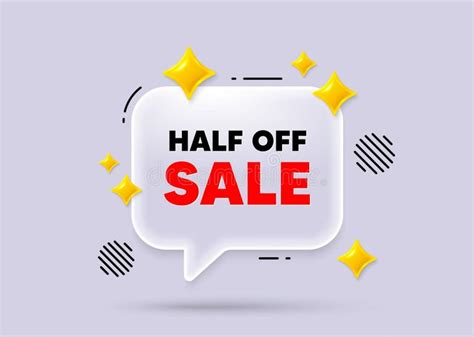 Half Off Sale Special Offer Price Sign Chat Speech Bubble Vector