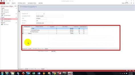 Creating An Access Form With Subforms Youtube