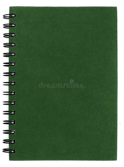 Green Cover Notebook Isolate Is On White Background With Clipping Path Stock Image Image Of