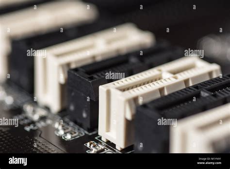 PCI E Slot Close Up Computer Motherboard Background Printed Circuit Board Stock Photo Alamy
