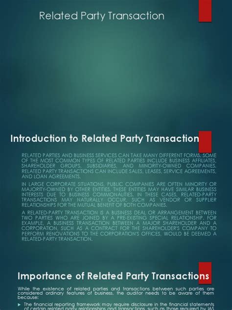 Related Party Transaction Ppt Pdf Board Of Directors Financial