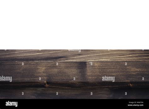 Empty Wood Table On Isolate White Background And Display Montage With