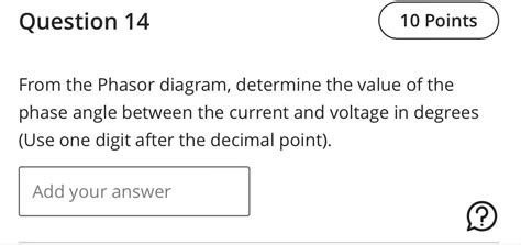 Solved From The Phasor Diagram Determine The Value Of
