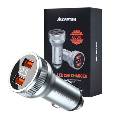 S급 리퍼 카템 메탈 Led전압표시 듀얼 차량용 고속충전기 Qc30 36w 리퍼브모아