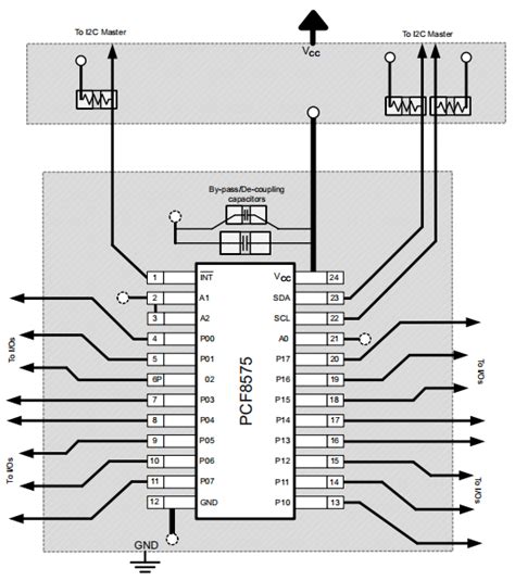 Pcf8575 Io Expander Pinout Schematic And Datasheet
